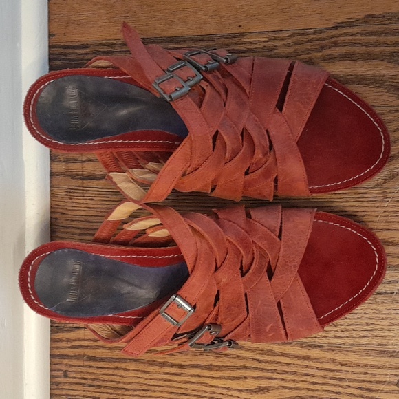 John Fluevog | Shoes | John Fleuvog Size 95 Red Janice Sandals | Poshmark